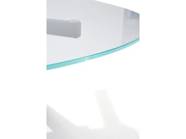 VIDUN Round wood and glass table By De Padova | design Vico Magistretti