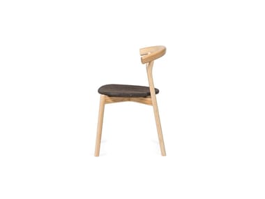 Solid wood chair with integrated cushion DINA By DAM