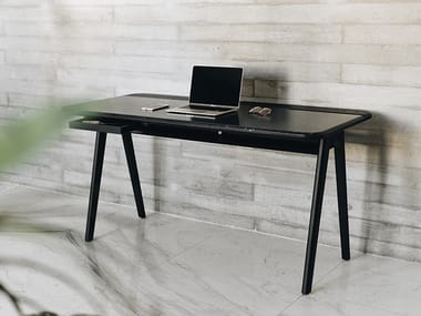 DRAFT DESK NERO MARQUINA Rectangular marble writing desk By Maami Home ...