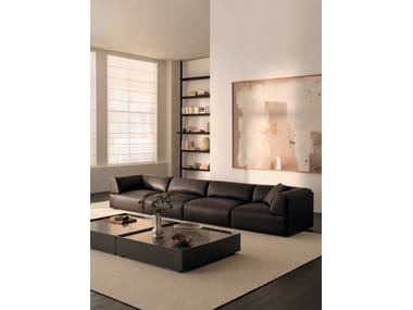 HYBLA Modular leather sofa By De Padova