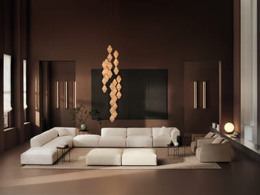 HYBLA Modular leather sofa By De Padova