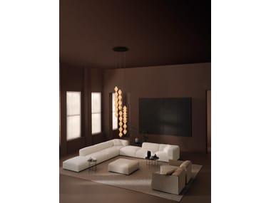 HYBLA Modular leather sofa By De Padova