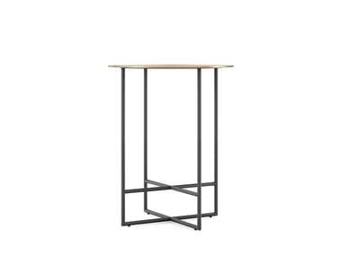 INSIDE Mesita alta redonda de acero pulido By Domkapa