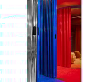 Folding door with leatherette cladding Textile door By Dooor