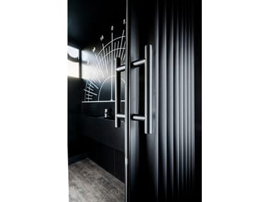 Folding door with leatherette cladding Textile door By Dooor