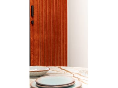 Folding door with velvet cladding Textile door By Dooor