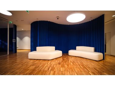 Folding door with velvet cladding Textile door By Dooor