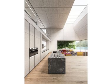 EASY THE DOUBLE HEIGHT Modular kitchen in aluminum and marble with ...