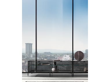 ECHO Glass and aluminium display cabinet By Fiam Italia | design Marcel ...