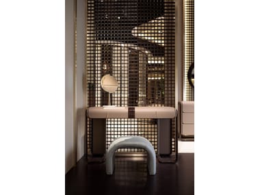 ECLIPSE Leather dressing table By Turri | design Andrea Bonini