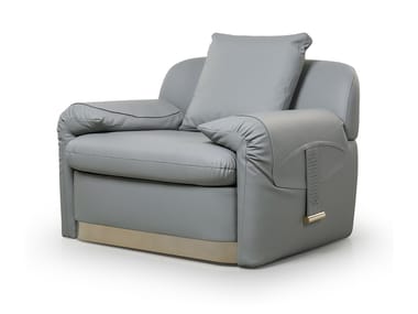 ECLIPSE Leather armchair with armrests By Turri | design Andrea Bonini