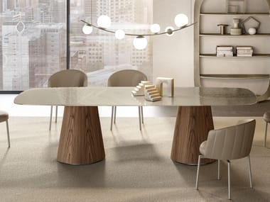 TEO Mesa rectangular de comedor de cristal By EFORMA