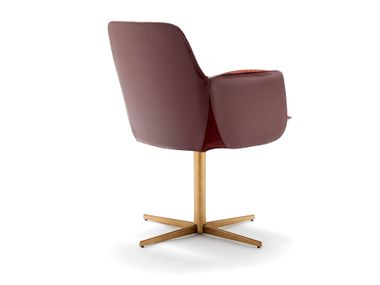 Chaise pivotante à 4 branches ELECTA | Chaise en cuir Collection Electa ...