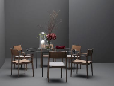 ELSA - CONTRACT Stackable chair with armrests By PIAVAL | design David ...