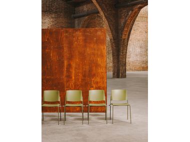 EMA 4L Upholstered stackable chair By ENEA | design Lievore Altherr Molina