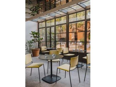 EMA 4L Upholstered stackable chair By ENEA | design Lievore Altherr Molina