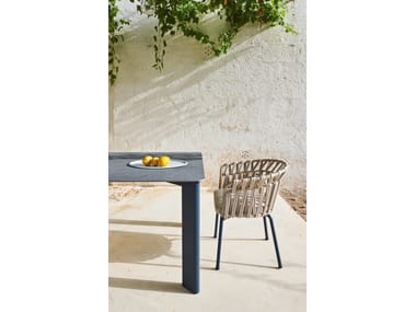 EMMA CROSS Powder coated aluminium garden chair with armrests By ...