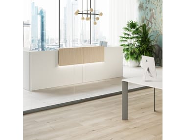 ENNEPI Engineered wood reception desk By CUF Milano