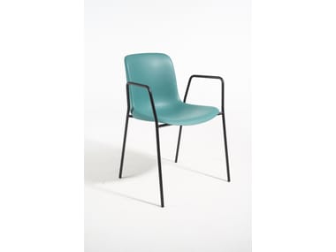 EVERY | Steel chair Polypropylene chair with armrests and base in steel ...