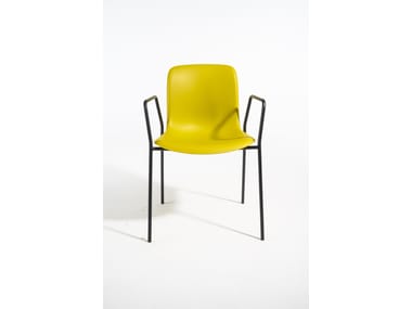 EVERY | Steel chair Polypropylene chair with armrests and base in steel ...