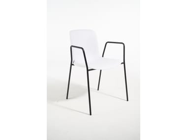 EVERY | Steel chair Polypropylene chair with armrests and base in steel ...