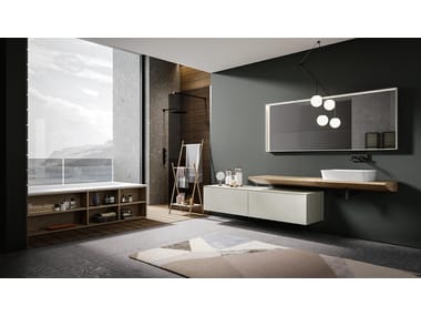 MIRROR WITH ALUMINUM FRAME AND LED Miroir By Edoné by Agorà