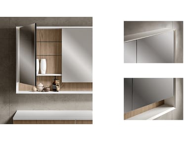 MIRROR WITH 45° CONTAINER AND OPEN COMPARTMENT Espelho By Edoné by Agorà