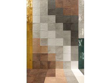 FORME ROSATO Porcelain stoneware wall tiles with terracotta effect By EmilCeramica