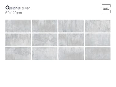 ÓPERA SILVER Porcelain stoneware flooring with concrete effect By Exagres