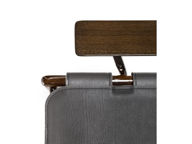 LEVANTE Mahogany and leather garden chair with armrests By Exteta