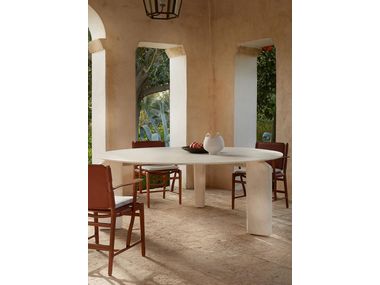 LEVANTE Mahogany and leather garden chair with armrests By Exteta