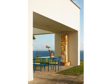 LOCUS SOLUS Powder coated steel garden chair By Exteta