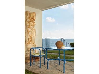 LOCUS SOLUS Powder coated steel garden chair By Exteta