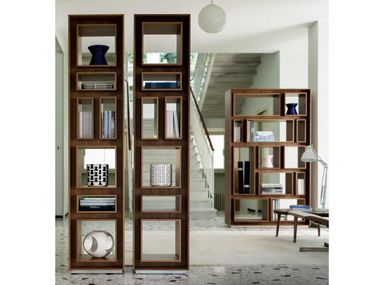FANCY Double-sided walnut bookcase By Porada | design Gino Carollo