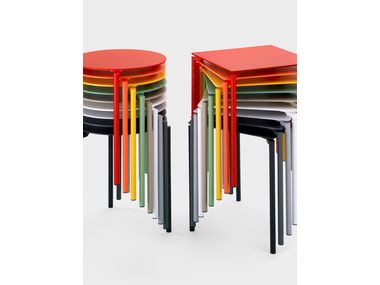 FELIX | Table Stackable round metal table By Viganò
