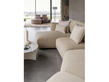 FIOCCO Sectional fabric sofa with removable cover By Flou