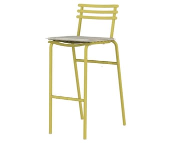 FLOWER Stackable metal garden stool By Ethimo