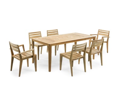 FRIENDS Rectangular wooden garden table By Ethimo