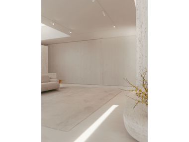 ECOLICIOUS CREAM WHITE Rectangular handmade rug By Feyyn
