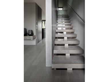 STAIR WITH BOXED TREAD Three-crossed-layers wooden covering By Fiemme ...