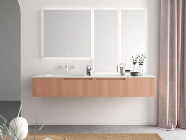 SYNERGY Vanity unit with Pure natural stone top with drawers By Fiora