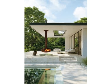 DOMOFOCUS OUTDOOR Hanging wood-burning outdoor fireplace By Focus ...