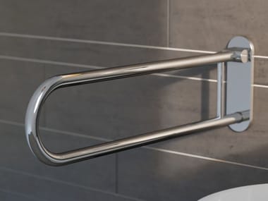 COMFORT & SAFETY U-shaped folding metal toilet grab bar By Geesa