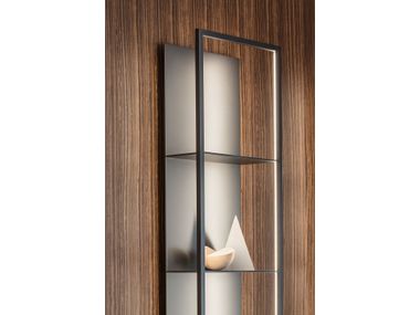 Wall-mounted floating bookcase with built-in lights GAP By Porro design ...