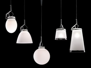 Suspension LED en verre soufflé pour éclairage direct GLASSGLASS By ...