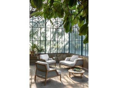 GRAND LIFE Garden armchair with armrests By Ethimo | design Christophe ...