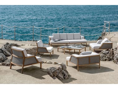 GRAND LIFE Square ceramic coffee table By Ethimo | design Christophe Pillet