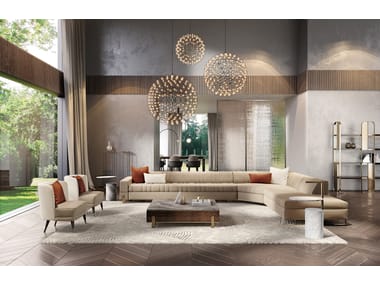 Low wooden and marble coffee table GRAND Q Grand Collection By Capital ...