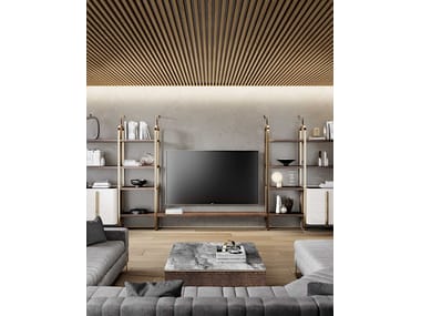 Low wooden and marble coffee table GRAND R Grand Collection By Capital ...