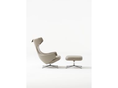 REPOS & GRAND REPOS Swivel recliner armchair with footstool By Vitra ...